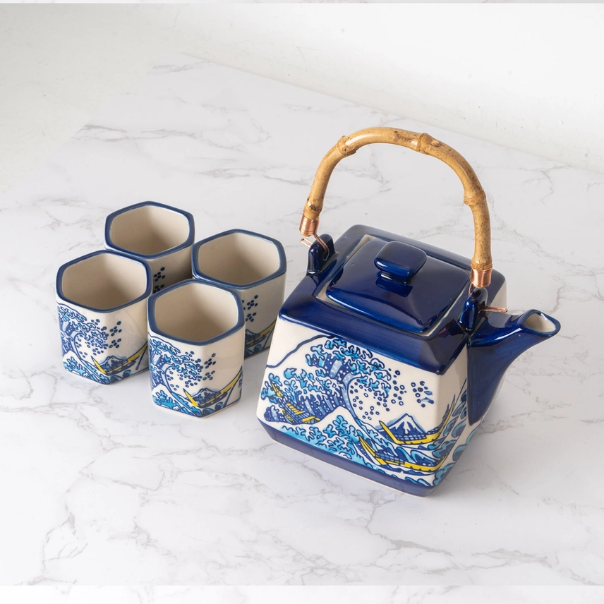 Great Wave Tea Set – Hakone Online Gift Shop